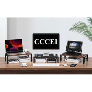 Office | Desk Monitor Stand Riser With Electrical Outlets And Usb Pd 3 ...